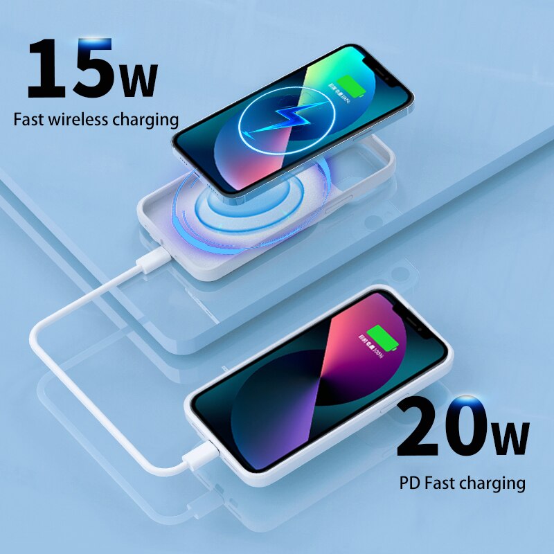 8000mAh Wireless Battery Charger Case For iPhone 1... – Vicedeal