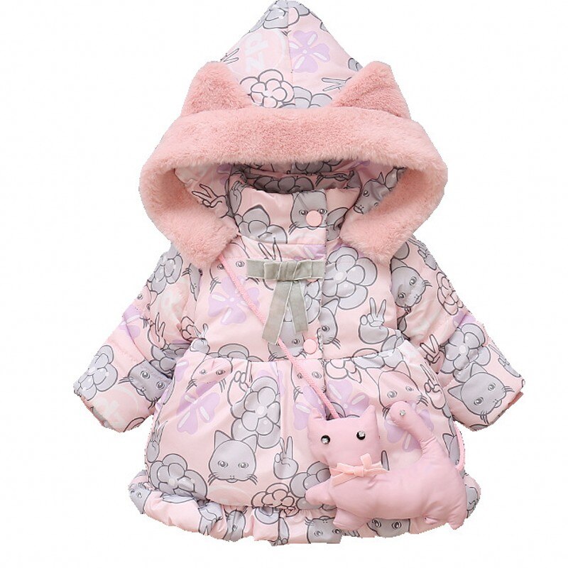 Girls Winter Cartoon coats warm outerwear hooded A... – Vicedeal