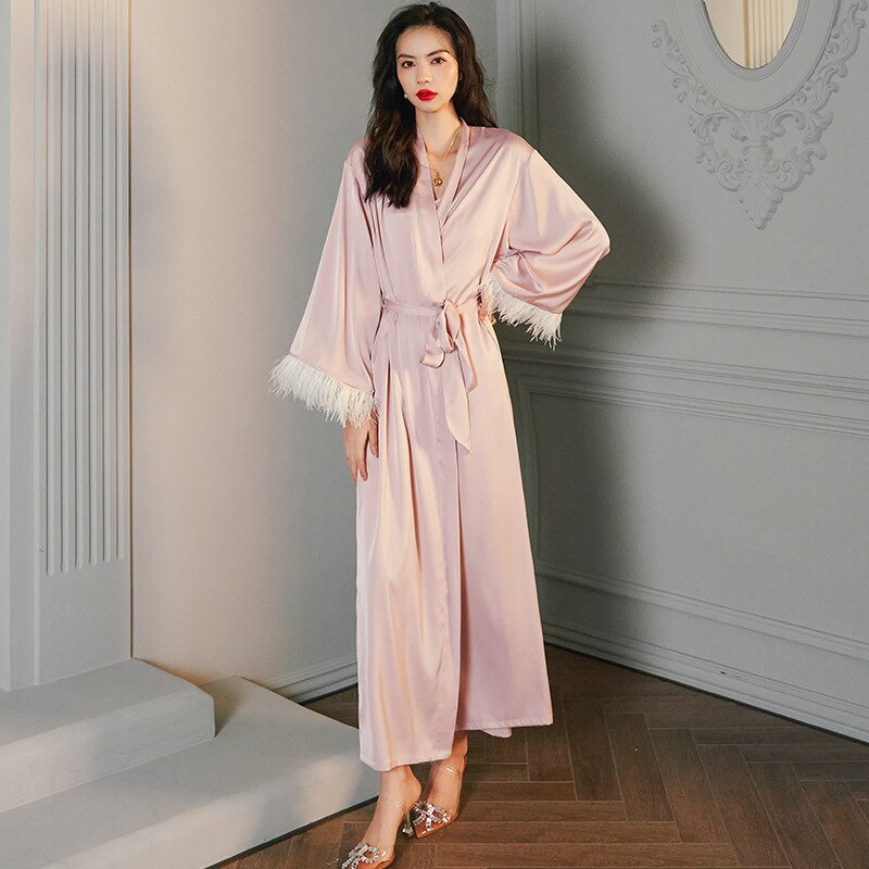 Spring Summer Women Long Sleeve Two Piece Set Robe... – Grandado