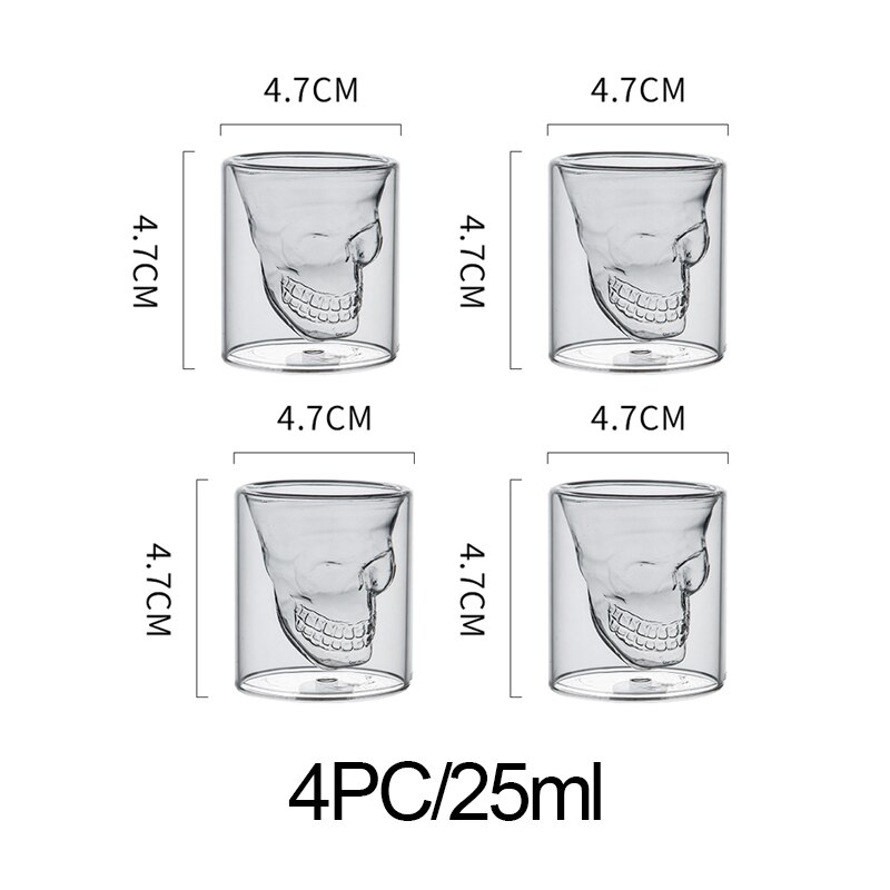 4pcs 25-250ml Double Glass Cup Drinks Reusable Too... – Grandado