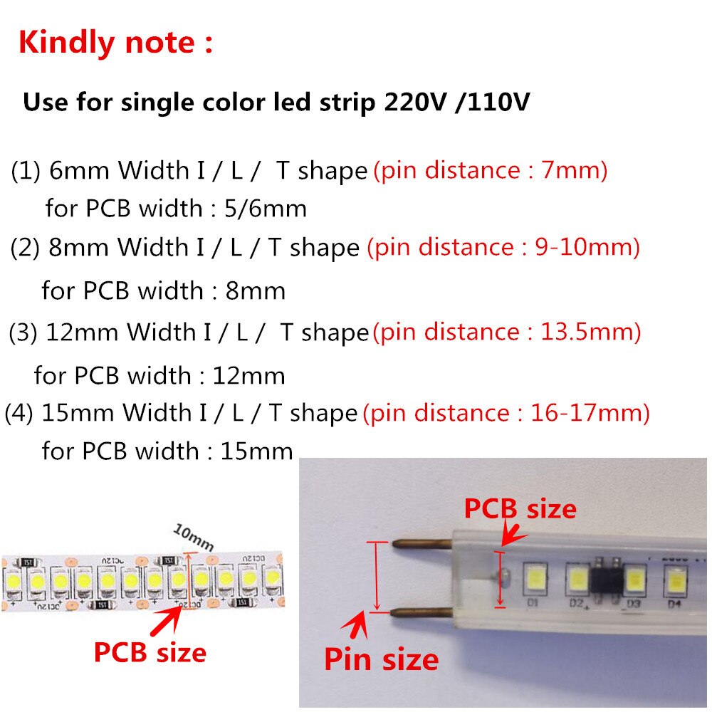 2 pin L T shape Corner connector middle plug With ... – Grandado
