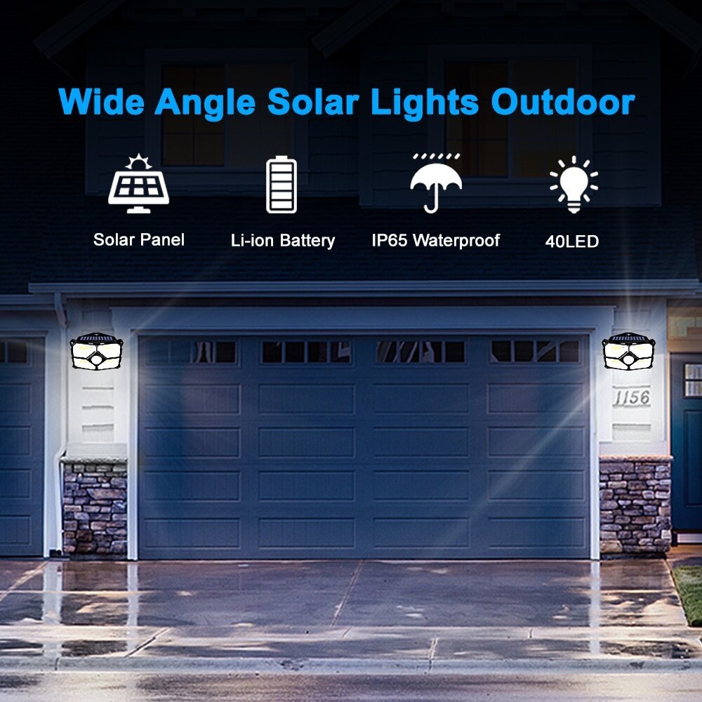 40 LED Solar Lights Wide Solar Courtyard Wall Ligh... – Vicedeal