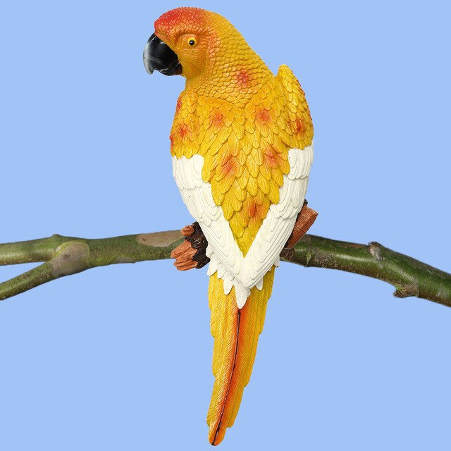 Resin Parrot Statue Wall Mounted DIY Outdoor Garde... – Grandado