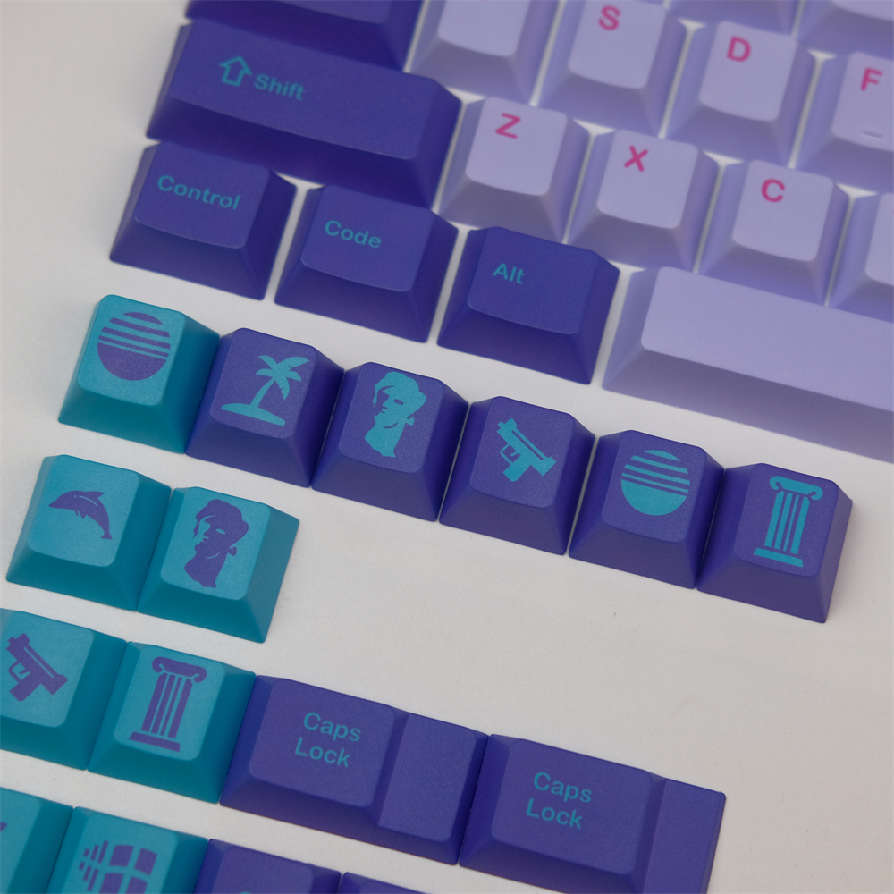 GMK Vaporwave Keycaps Cherry Dye Sublimation PBT K... – Grandado