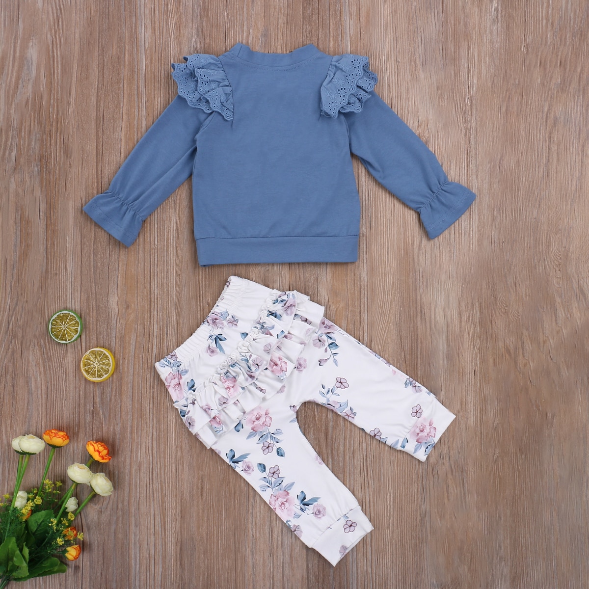 1-4Years Baby Girls 2 Pcs Infant Ruffle Outfits, T... – Grandado