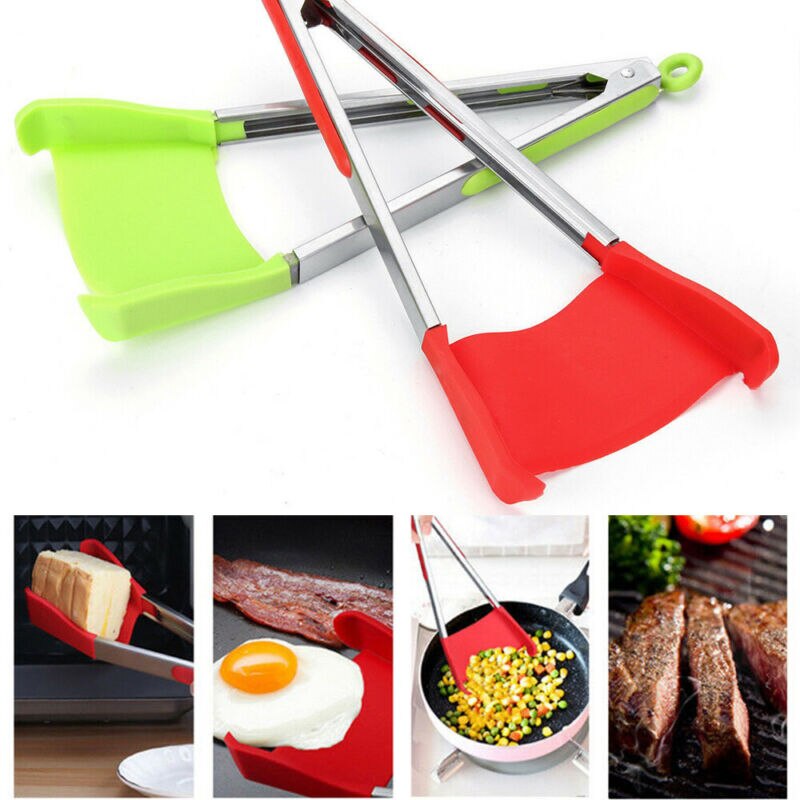 2-in-1 Spatula Tongs Non-stick Heat Resistant Kitc... – Grandado