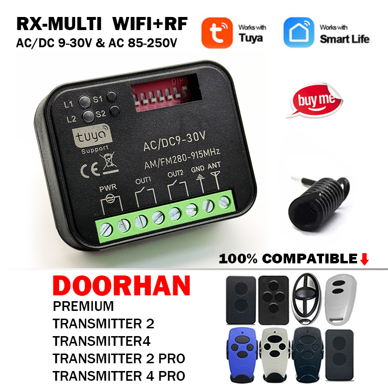 RX MULTI Tuya WIFI 300 to 868 MHz Receiver For DOO... – Grandado