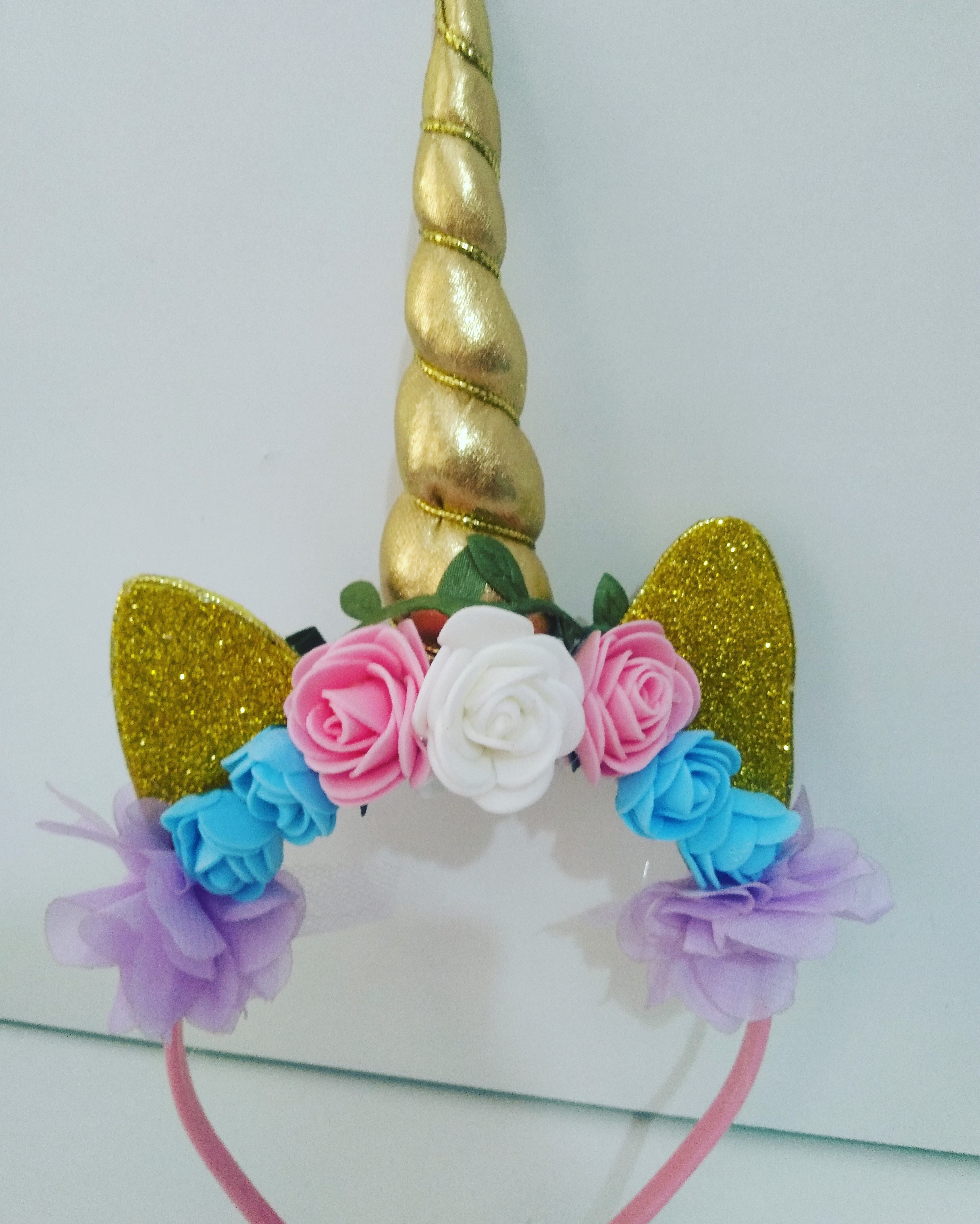Gold dore unicorn hair band girl child of party br... – Vicedeal