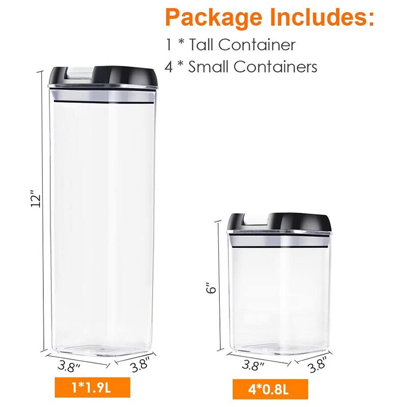 Airtight Food Storage Containers with Lids, 5 Piec... – Grandado