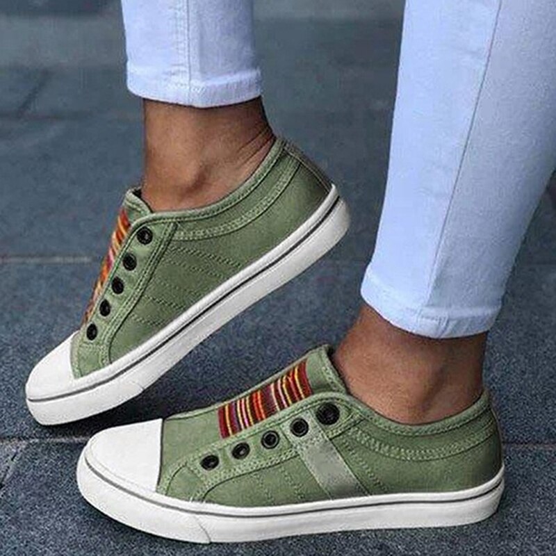 Low-cut sneakers canvas flade sko kvinder casual v... – Vicedeal
