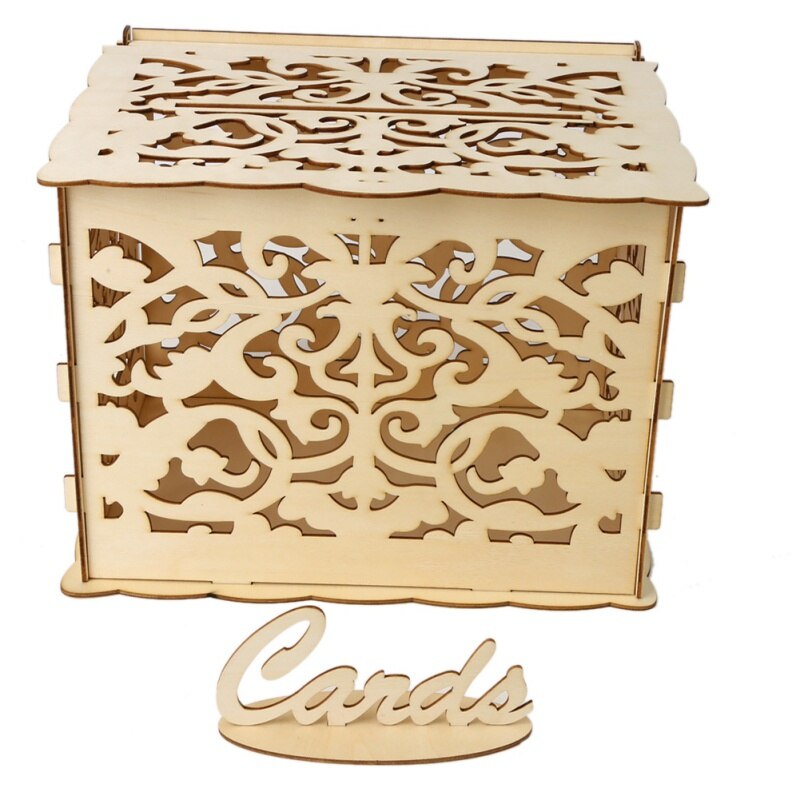 DIY Wooden Wedding Supplies Business Card Box Invi... – Grandado