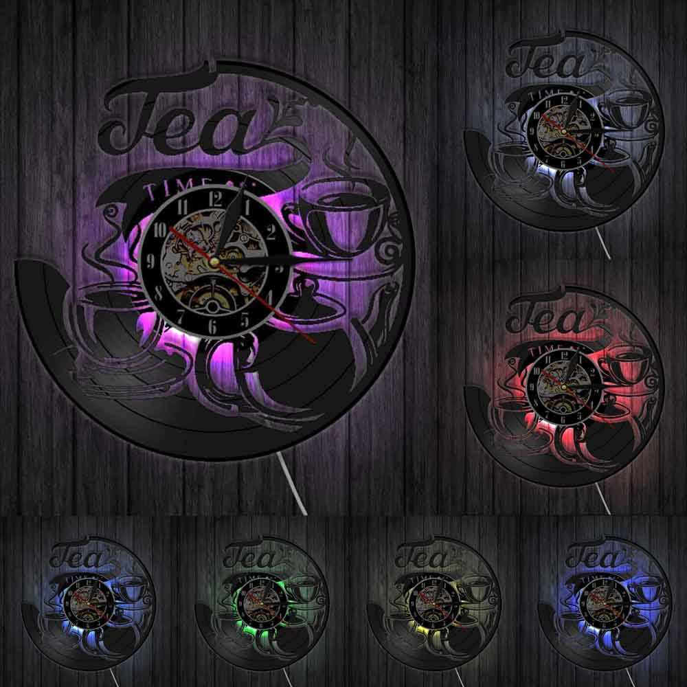 Tea Time Vinyl Record Wall Clock Afternoon Tea Bre... – Grandado