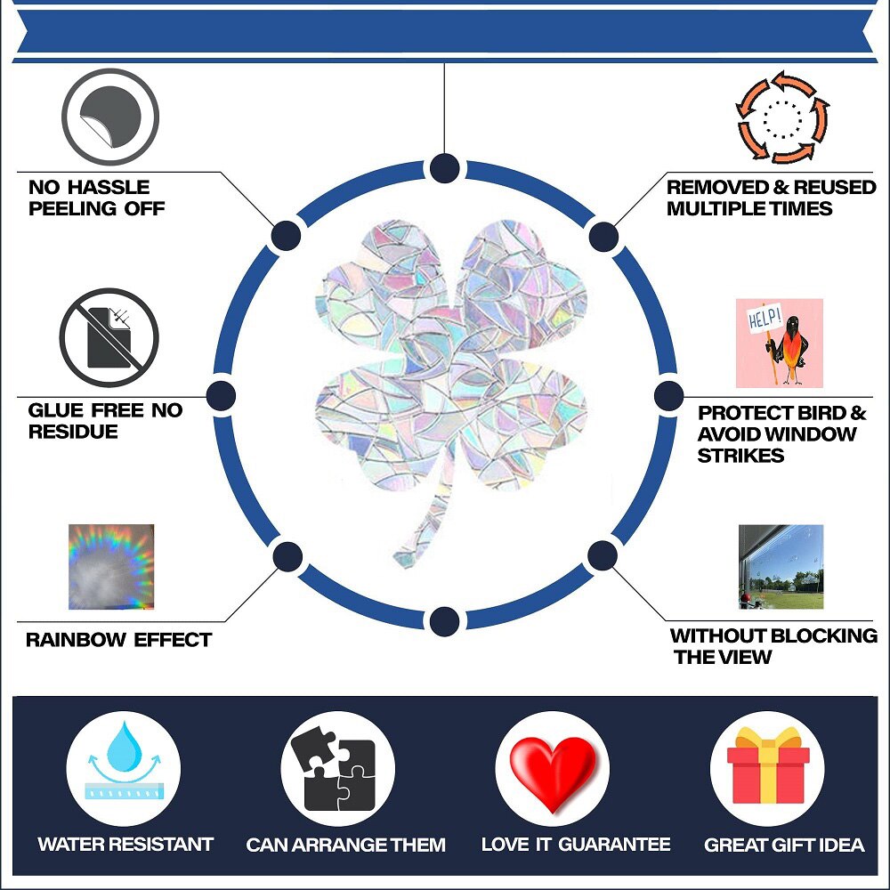 Colorful Rainbow Prism Flower SunCatcher Sticker P... – Grandado