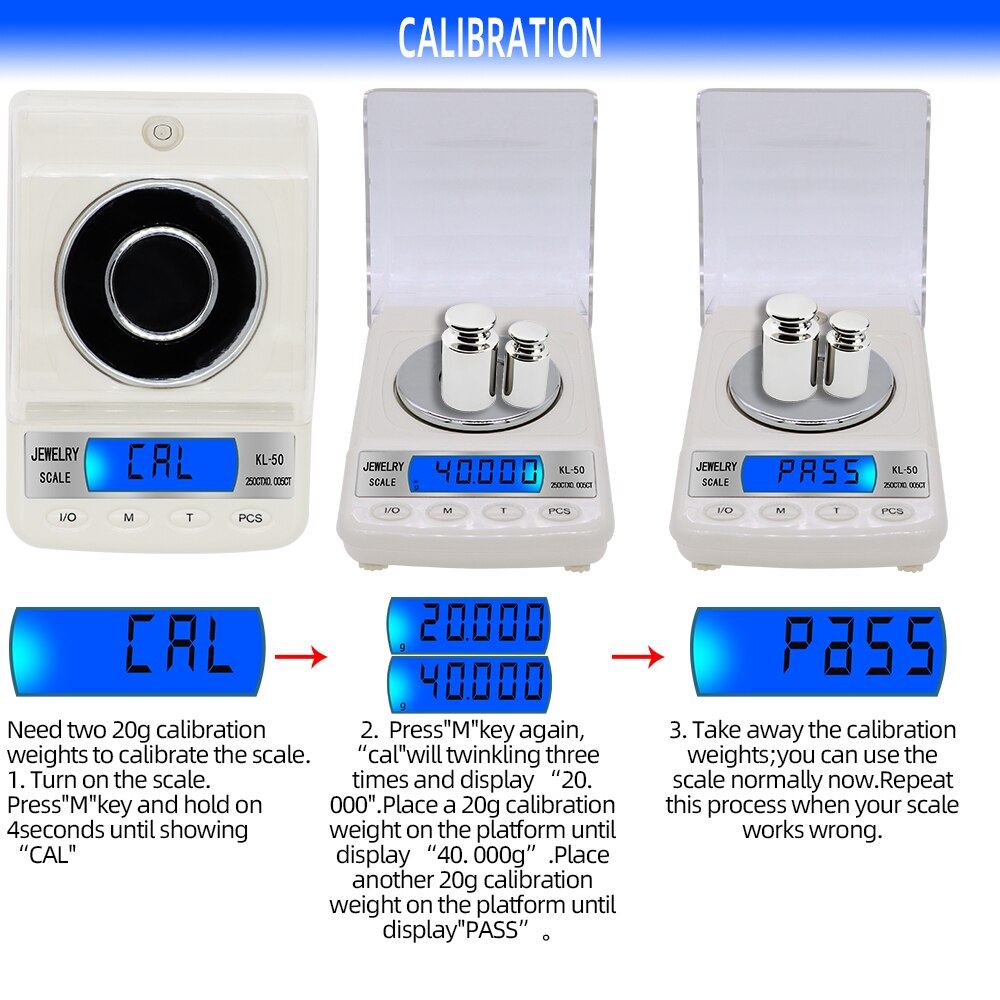 50g x 0.001g Digital Jewelry Scale Pocket Diamond ... – Grandado