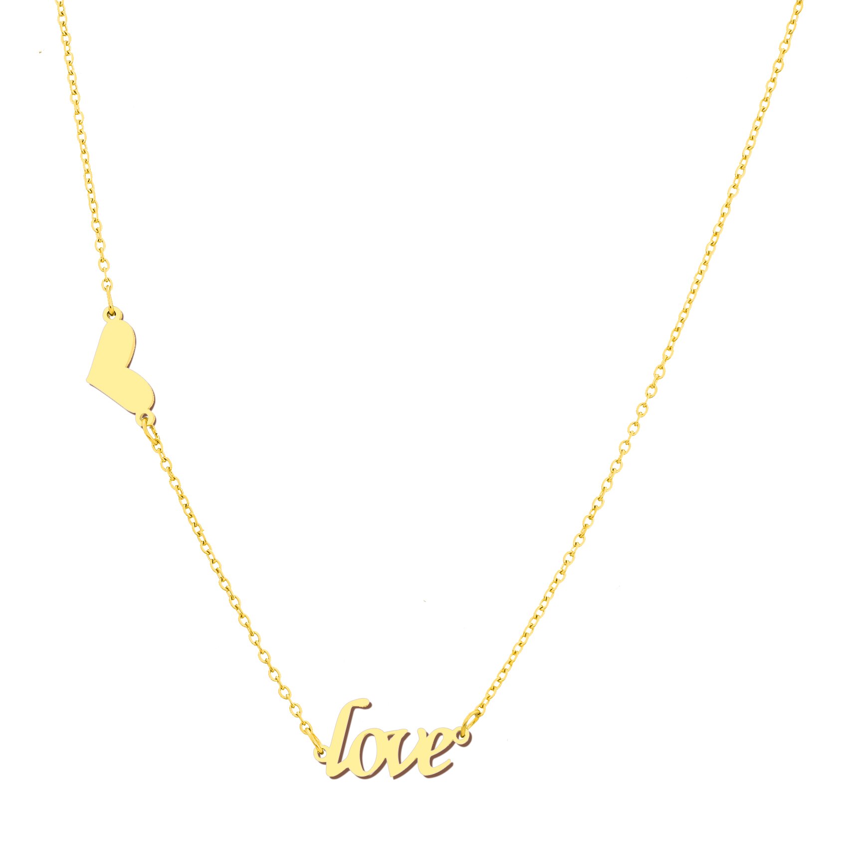 Stainless Steel Necklaces Heart Letters Love Doubl... – Grandado