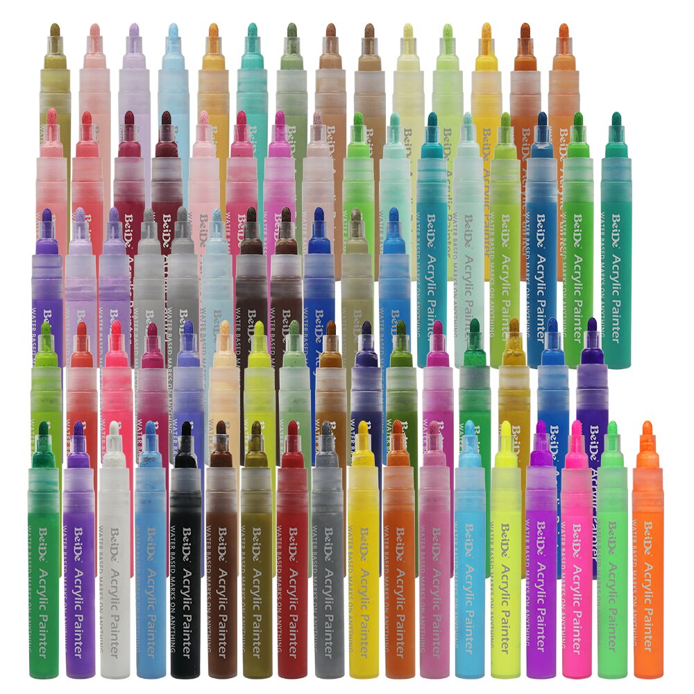 56 Colors Acrylic Paint Pens Water Resistant Paint... – Grandado