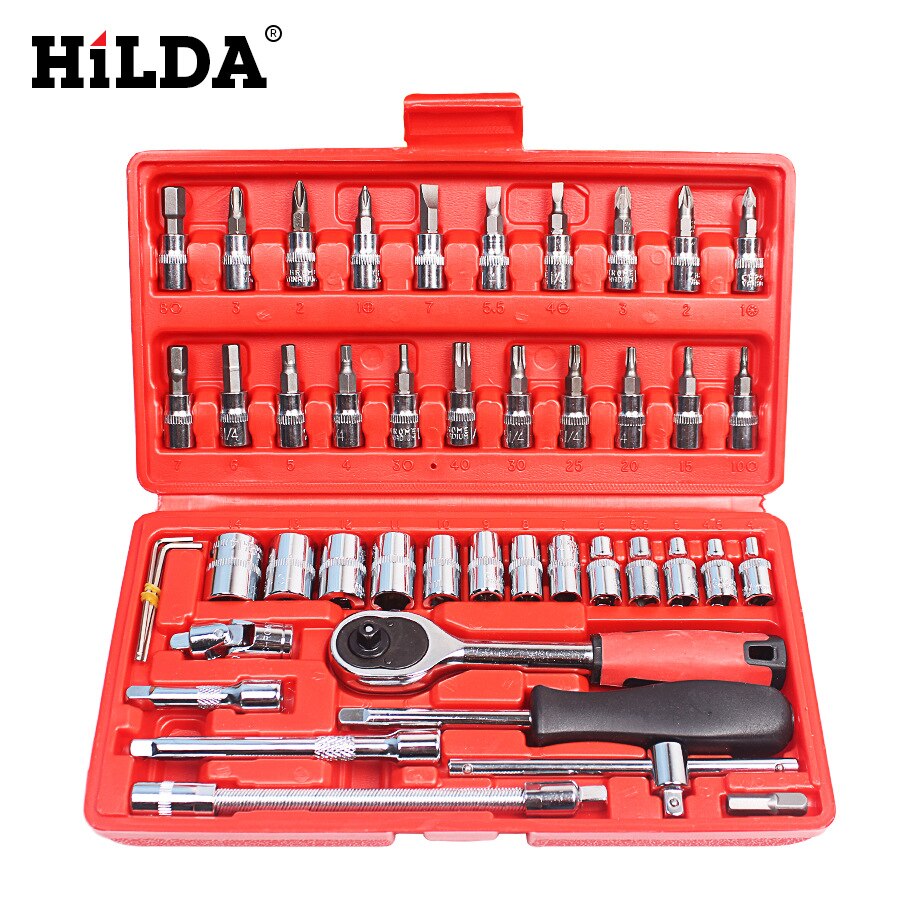 46-piece auto repair tool set manual hardware tool... – Vicedeal