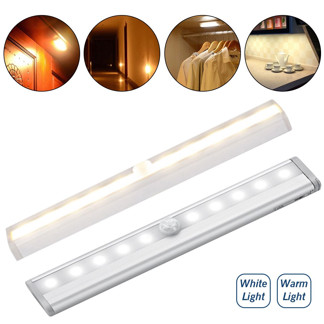 3M Adhesive Tape Wardrobe cupboard light 10 LED Mo... – Grandado