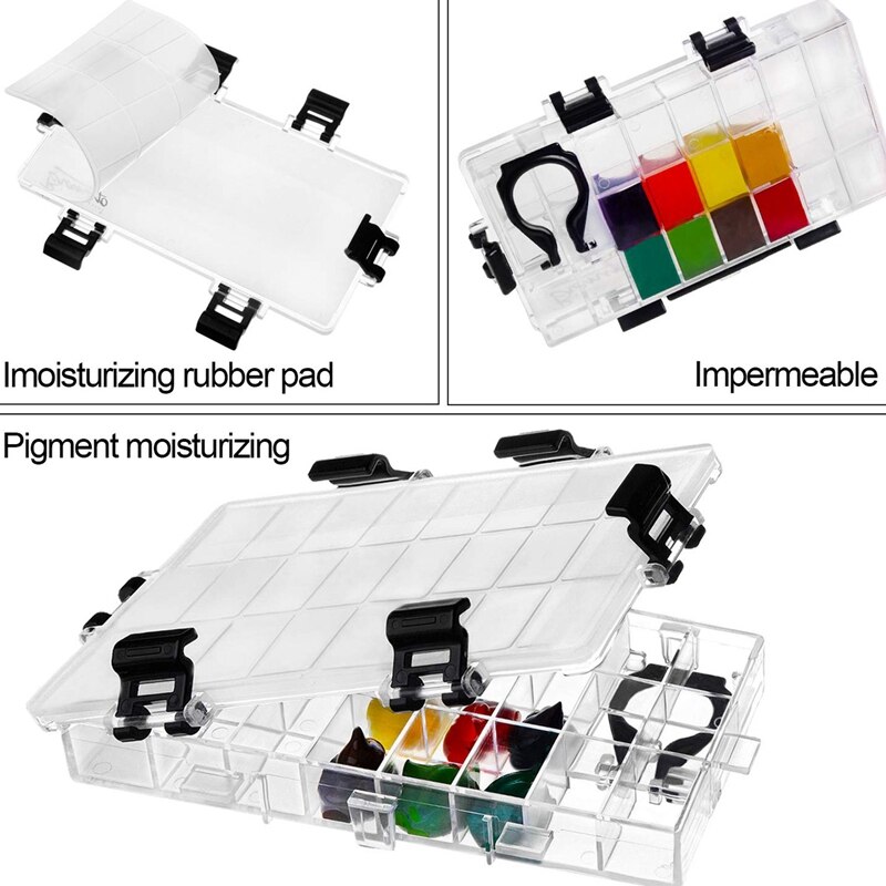24-Well Airtight Leak Watercolor Paint Palette Box... – Grandado