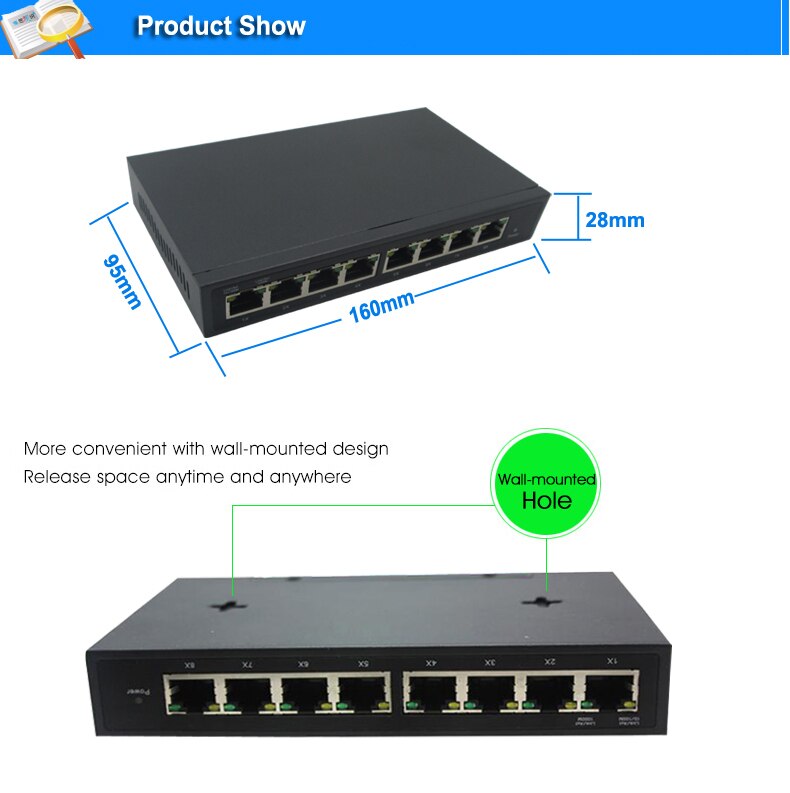 24V 8-Port Gigabit Non-standard PoE managed Switch... – Vicedeal