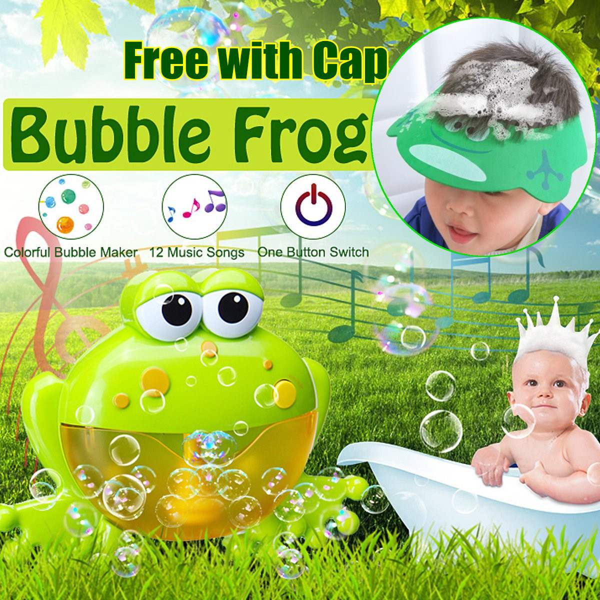 Outdoor Bubble Frogs Crabs Whale Baby Bath Toy Bub... – Grandado