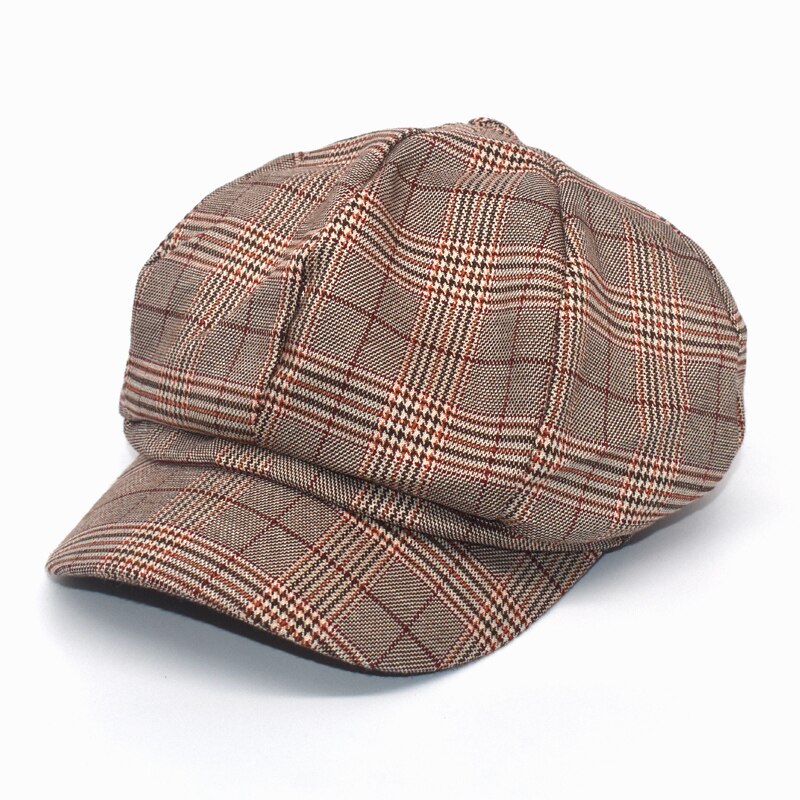 Lattice Retro Art Octagonal Hat Female Spring And ... – Vicedeal