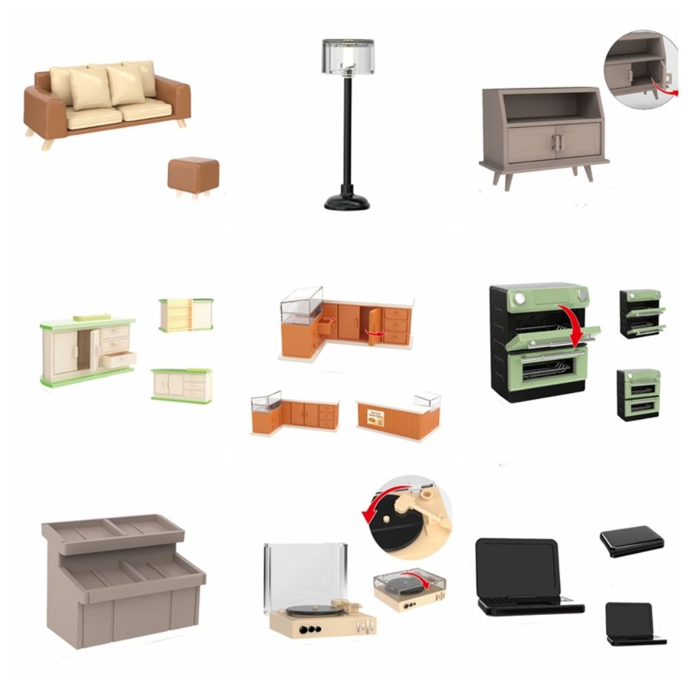 Soffa golvlampa hylla vattenkokare dockhus miniaty... – Vicedeal