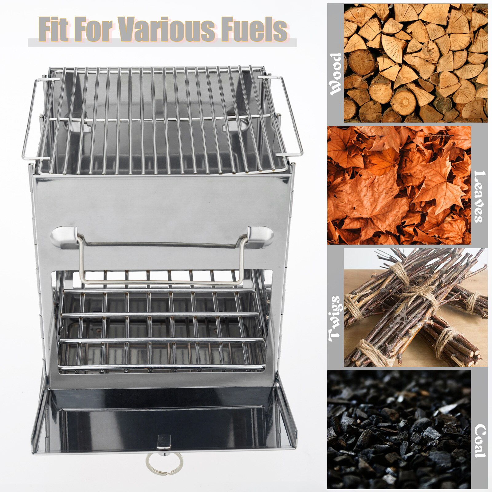 Kamp Grill Opvouwbare Roestvrij Staal Kleine Draag... – Vicedeal