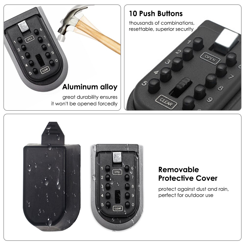 Wandmontage Outdoor Sleutel Opslag Lock Box 10 Dig... – Grandado