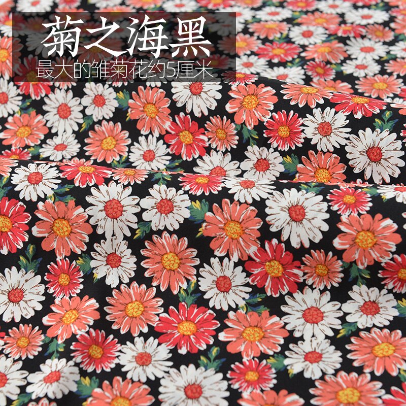Daisy Pattern Printed Chiffon Fabric For Dress, By... – Grandado