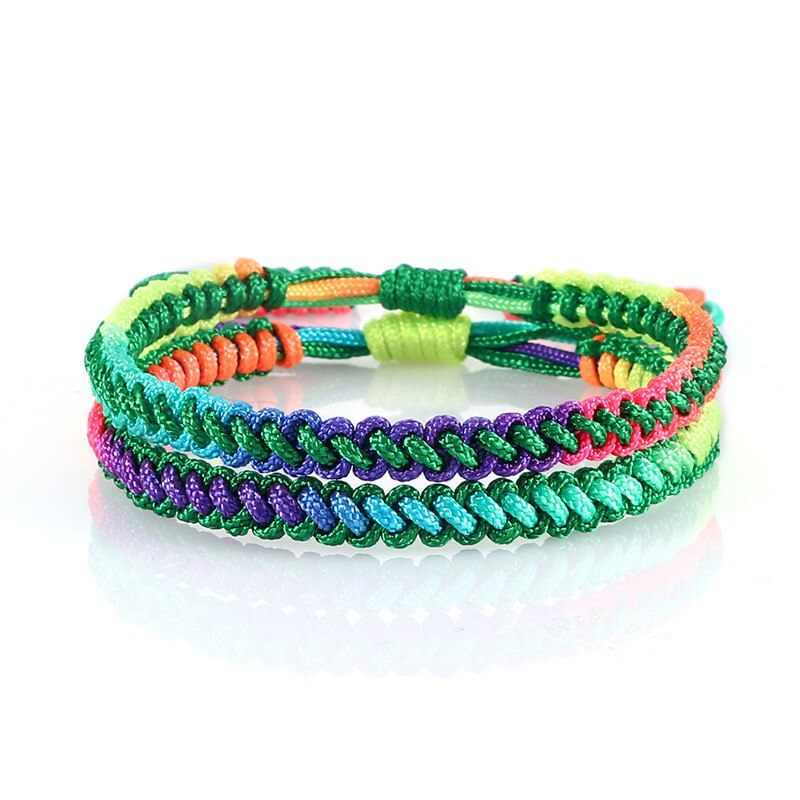 Multicolor Adjustable Weave Bracelets Handmade Kno... – Grandado