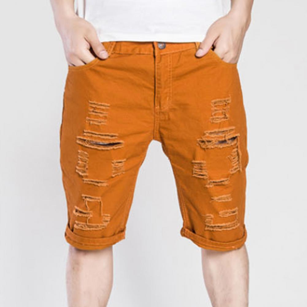 Men Shorts Jeans Hiphop Mid Waist Men Boy Skinny R... – Grandado