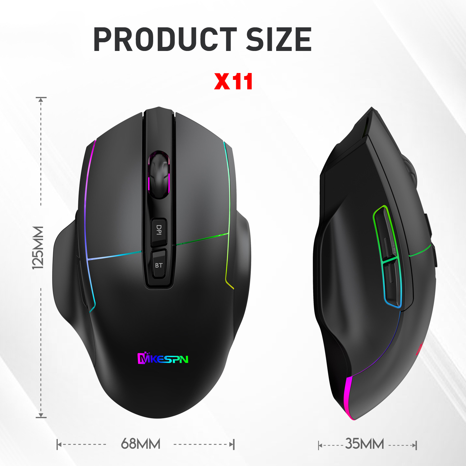 Wireless Mouse Bluetooth RGB Mouse Type-C Recharge... – Grandado