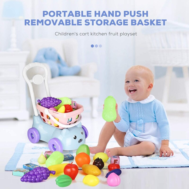 FBIL-20Pc Supermarket Hand Shopping Cart Kids Toys... – Vicedeal