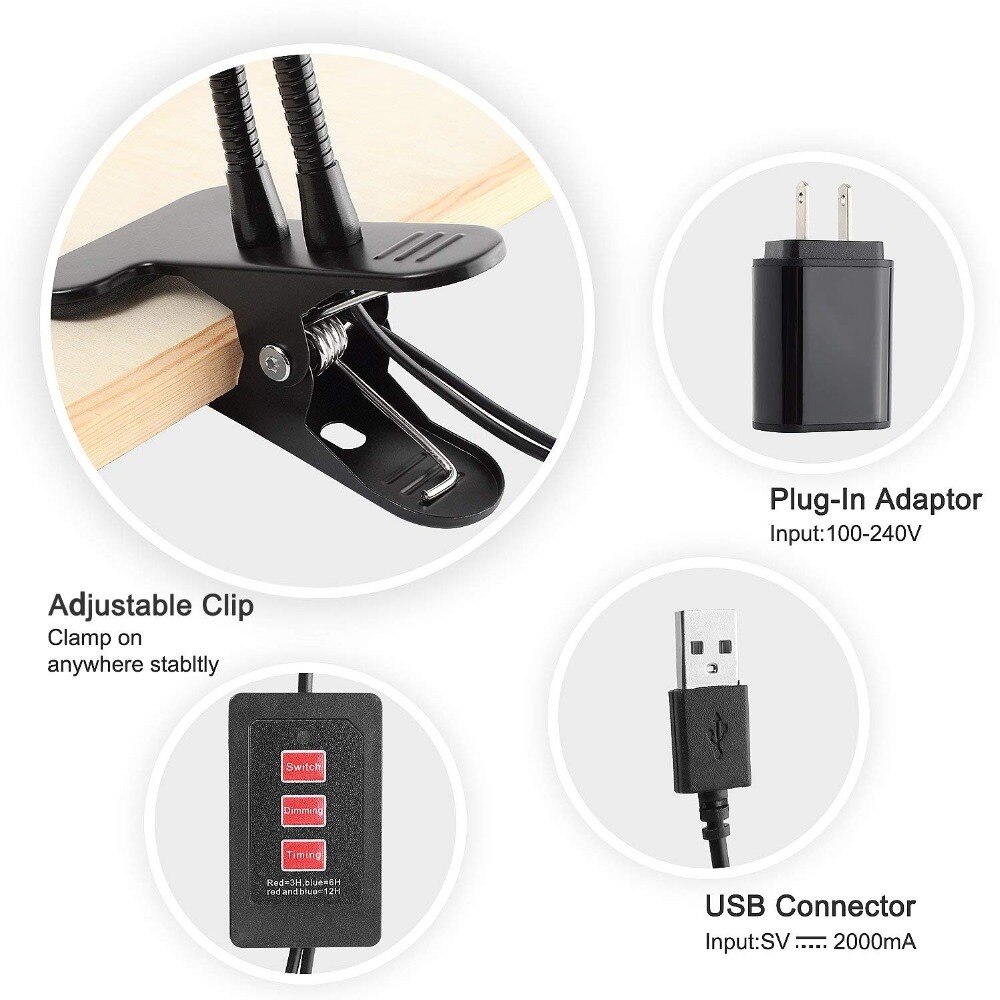 Grow Light,18/27W Dual Head Timing 36 LED Levels P... – Vicedeal