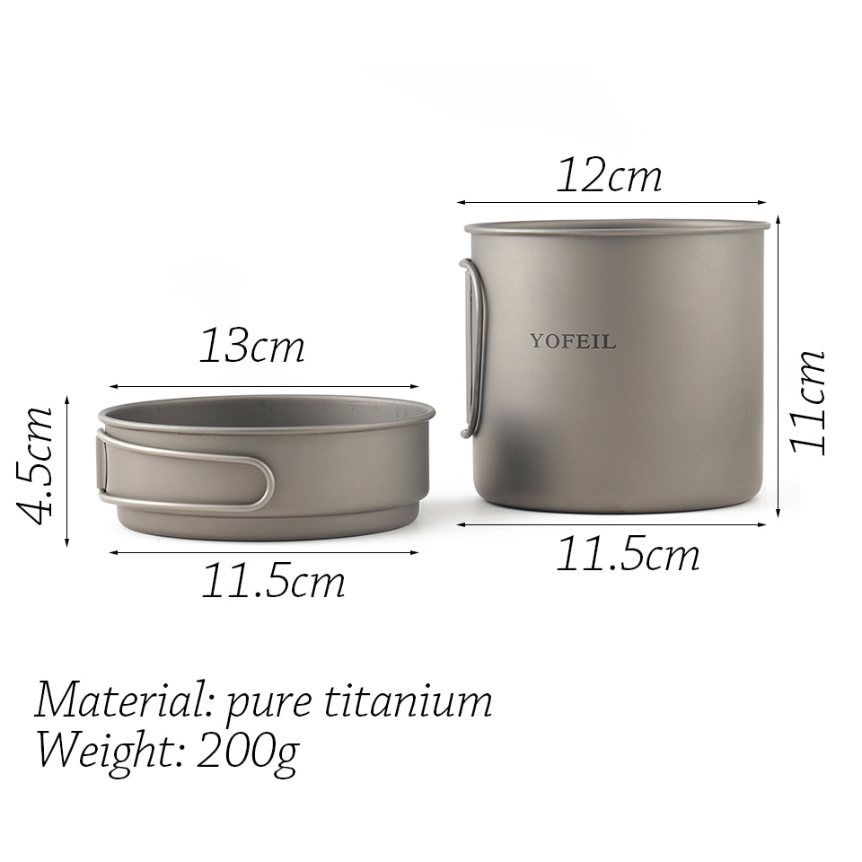 Yofeil camping cookware ultralight titanium frying... – Vicedeal