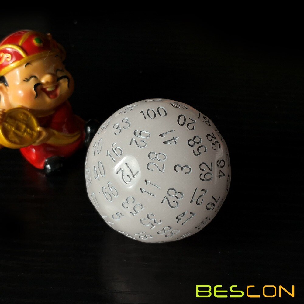 Bescon Glow in Dark Polyhedral Dice 100 Sides, Lum... – Grandado