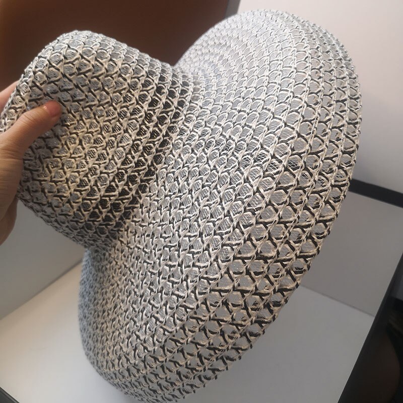 Grand chapeau de paille rond rétro pour femmes, ch... – Grandado