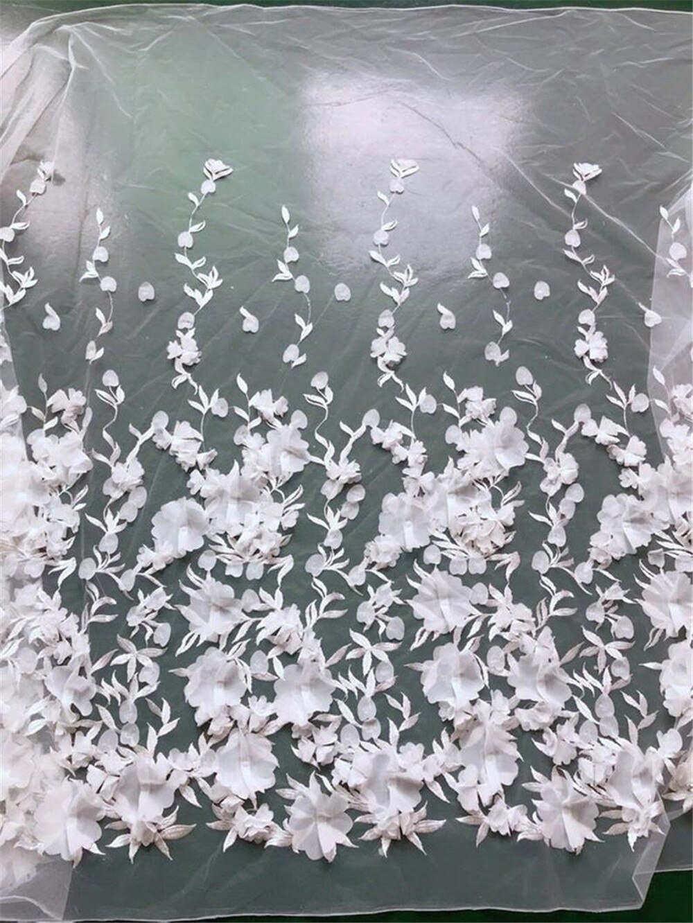 1 gård 3d broderi tyl blonder stof 3d chiffon blom... – Grandado