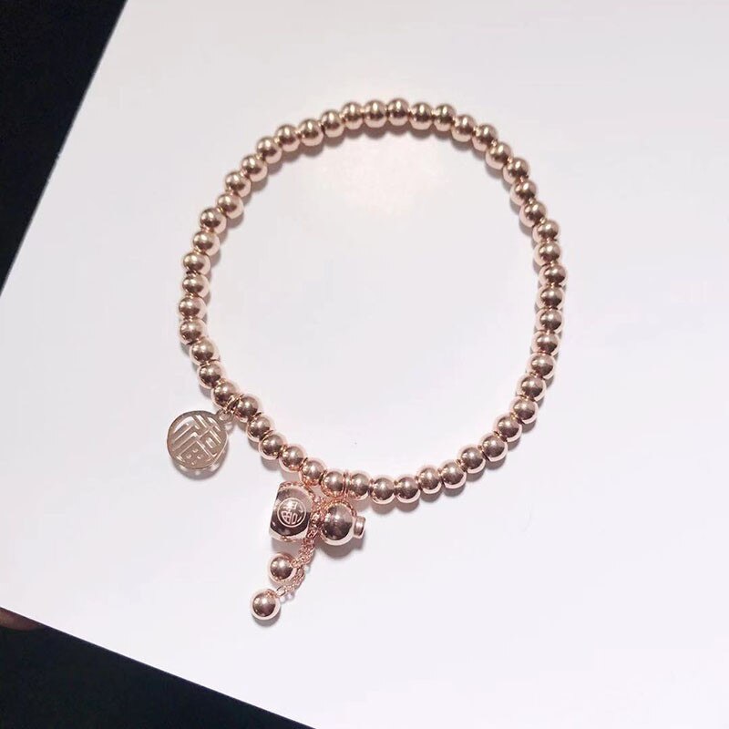 Yun ruo rosa guld färg lycklig kalbas stretch armb... – Vicedeal