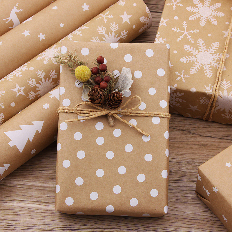 100*44cm Xmas Wrapping Craft Paper Roll DIY Paper ... – Grandado