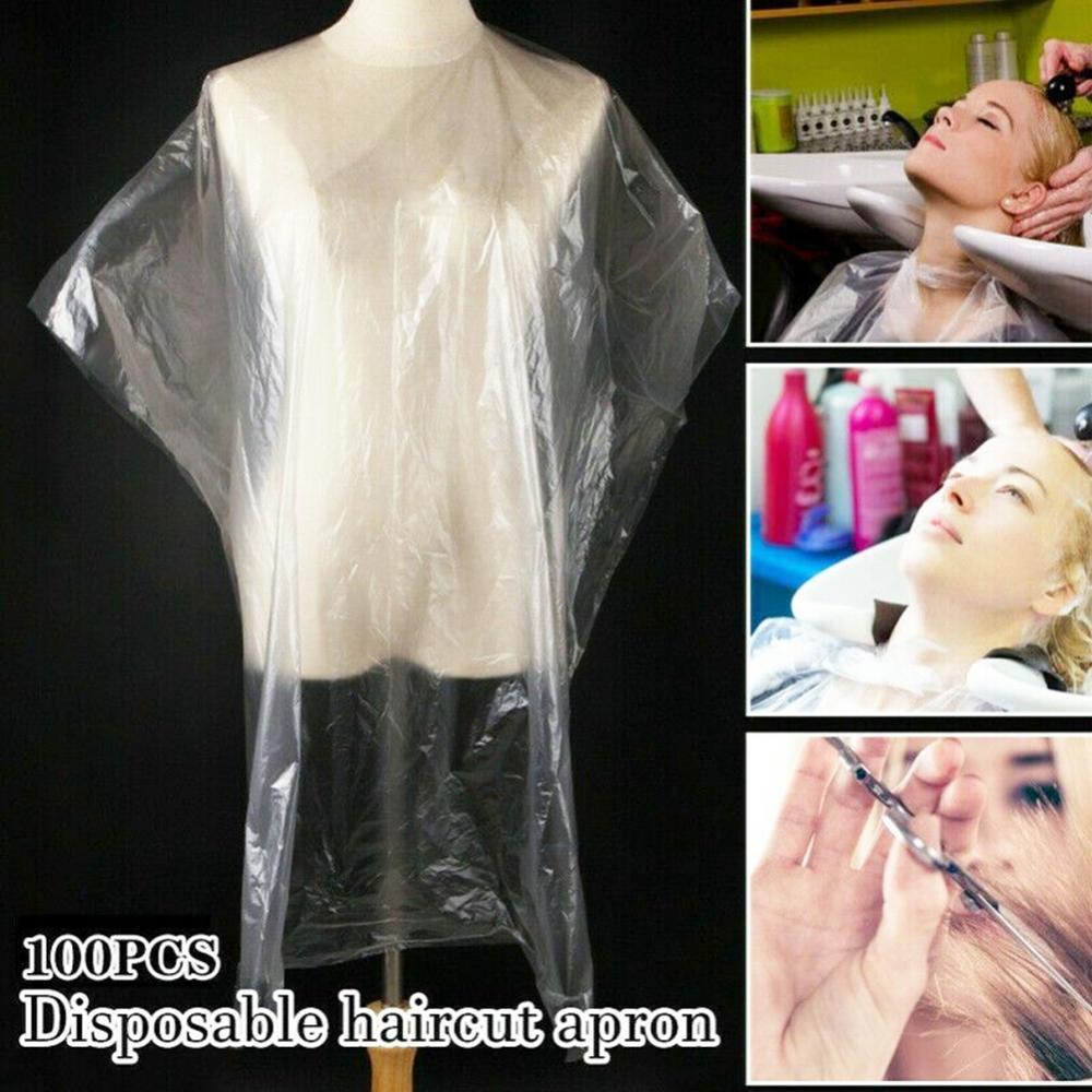100Pcs Disposable Clear Hairdressing Capes Haircut... – Grandado