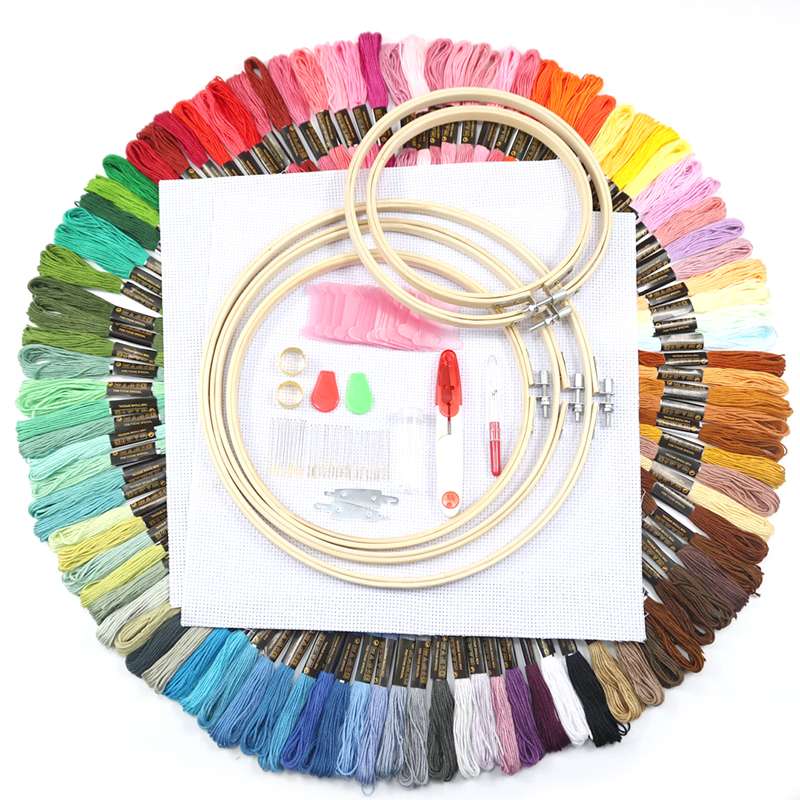 100 Farben Skeins Stickerei Bausatz DIY Handarbeit... – Grandado