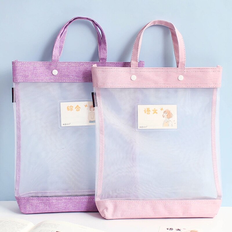 Draagbare Transparante Nylon Mesh School Tote Stud... – Grandado