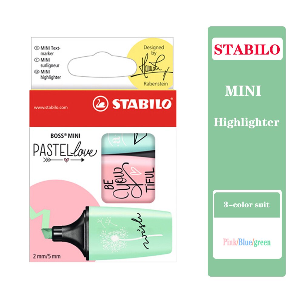 Kawaii Mini STABILO BOSS Highlighter Pen Set Macar... – Grandado