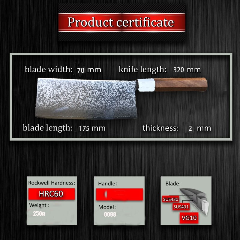 haute teneur en carbone forgé cuisine couperet man... – Vicedeal