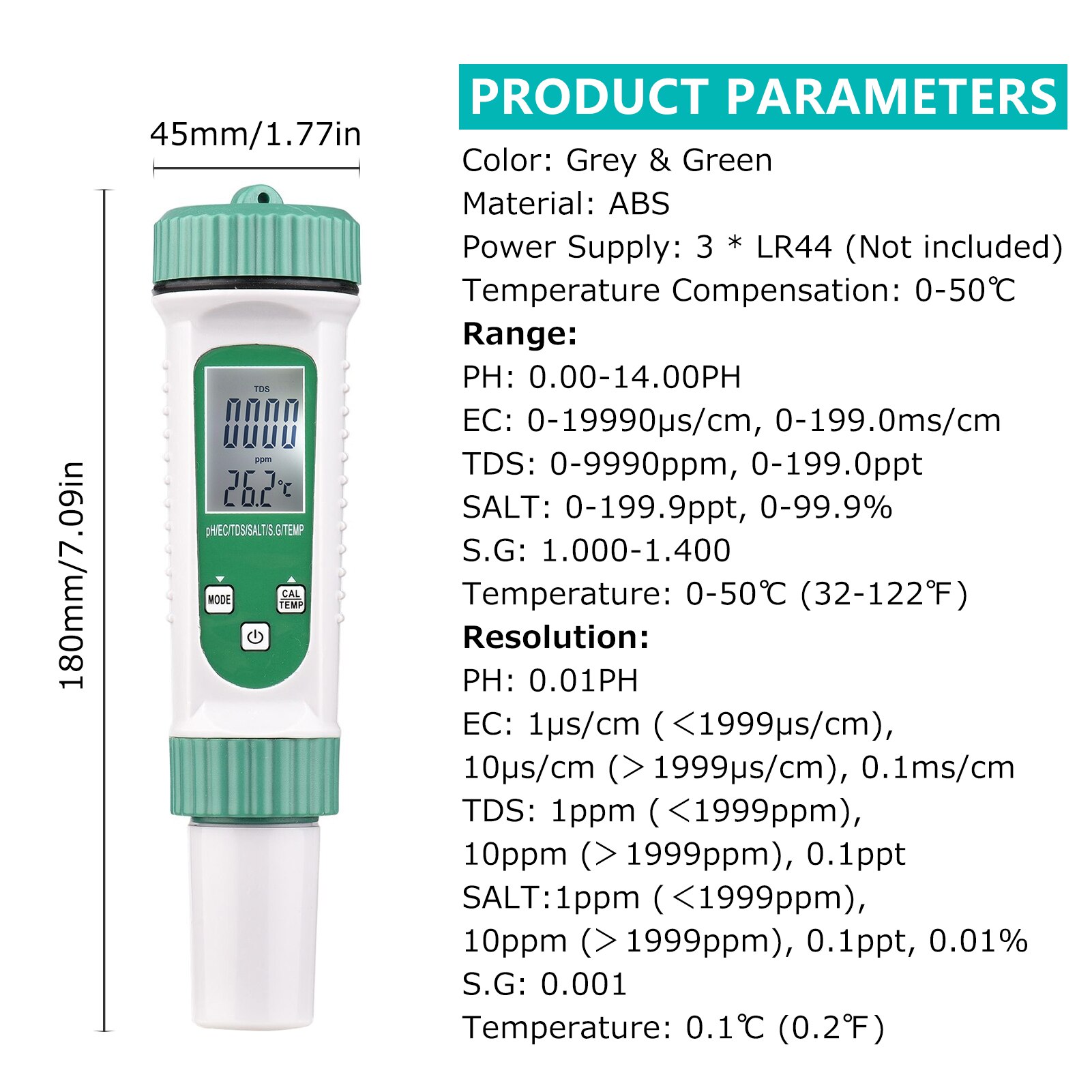 Digital Water Tester 6 in 1 Water Quantity Monitor... – Grandado