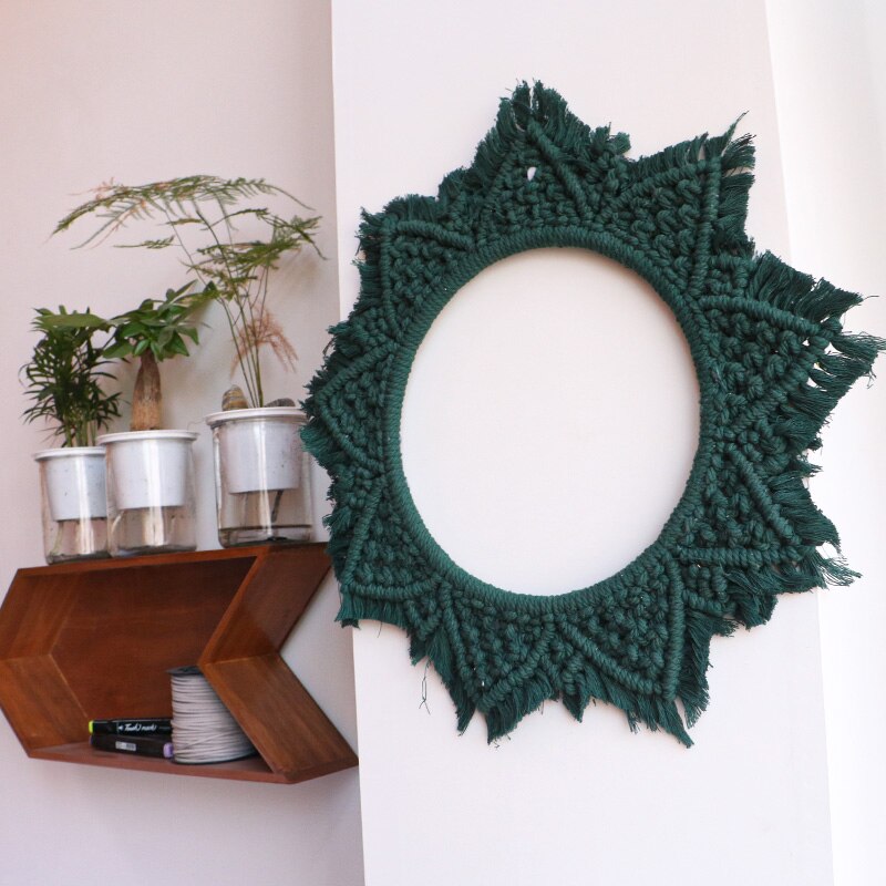 Round Decorative Wall Mirrors Bohemia Handmade Wov... – Grandado