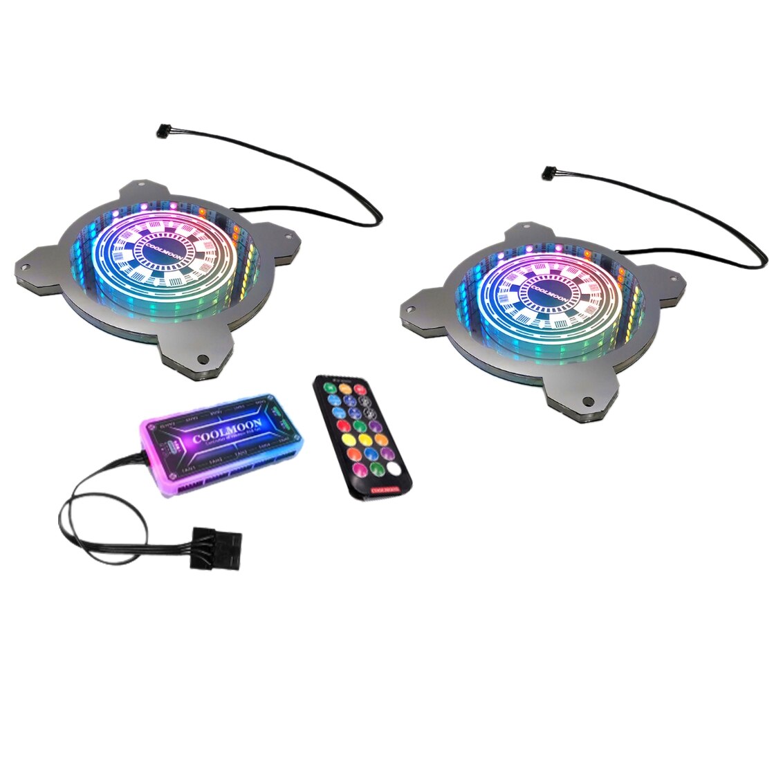 COOLMOON 2PCS Computer RGB Light Board Double-Side... – Grandado