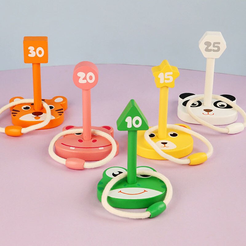 Wooden Circle Throwing Game Toy Cartoon Animal Out... – Vicedeal